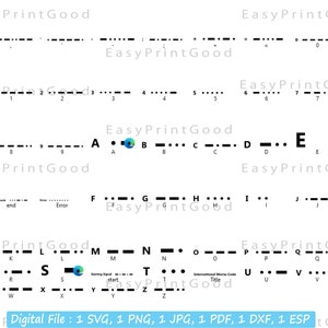 Morse Code Alphabet Svg, Morse Code Svg, Numbers 0-9, Navy Nautical ...