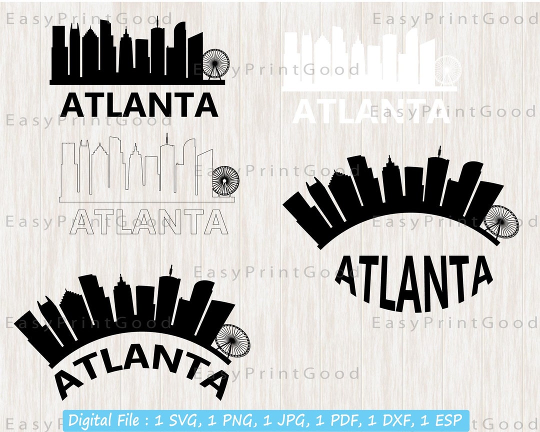 Atlanta Svg, Georgia Skyline Cityscape Silhouette, City Shirt Svg ...