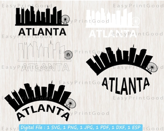 Atlanta Svg Georgia Skyline Cityscape Silhouette City Shirt - Etsy