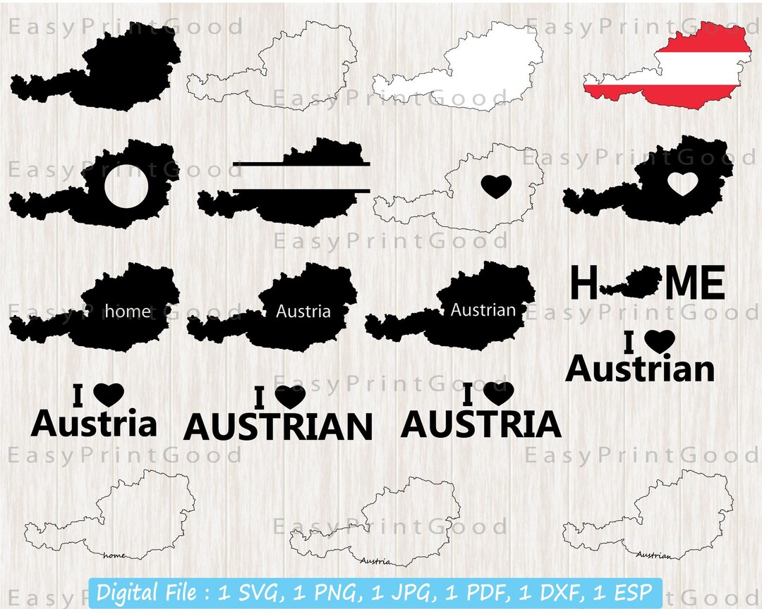 Austria SVG Bundle, Austria Map, Austrian Map Svg, Austria Clipart ...