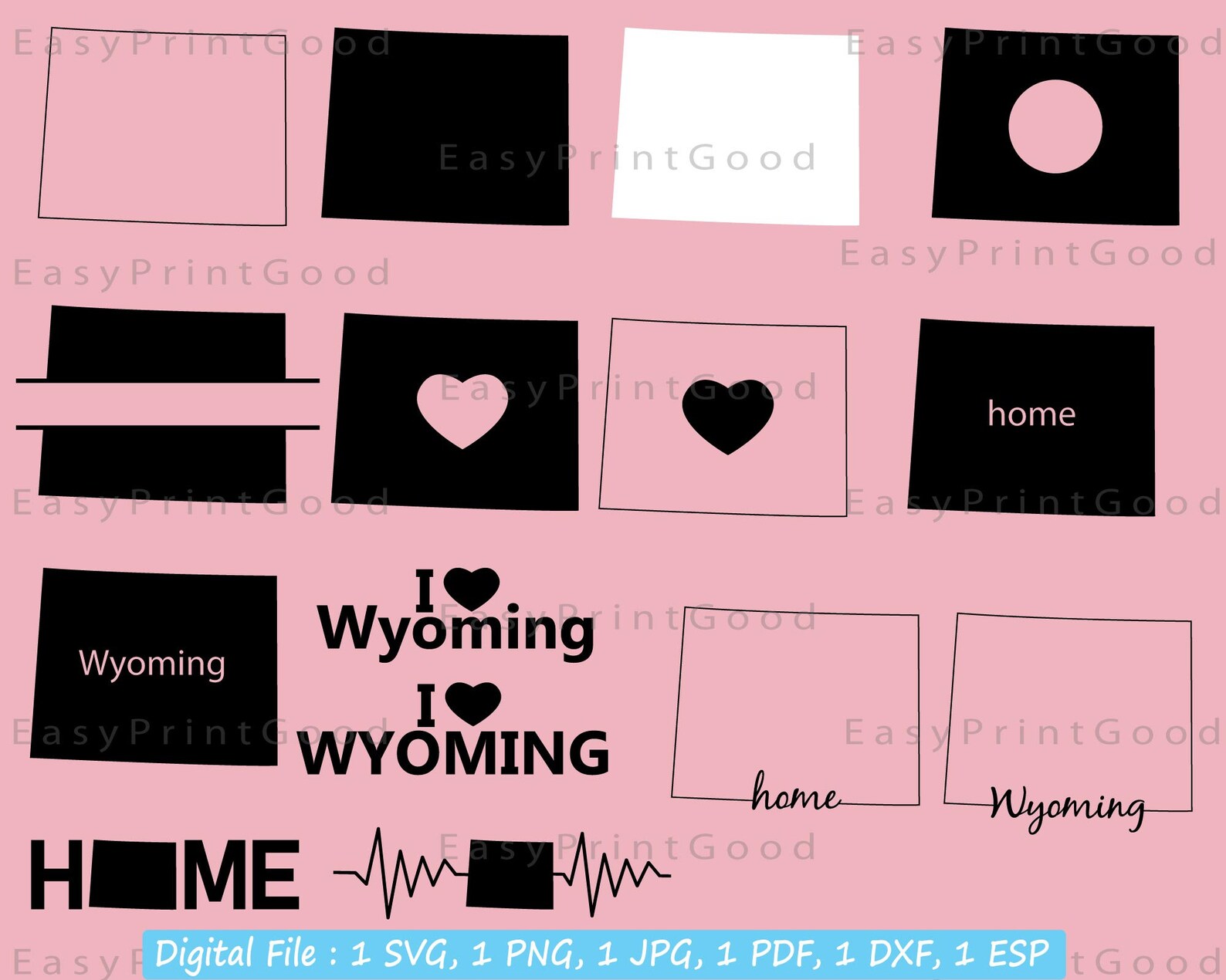 Wyoming Svg Bundle Wyoming State Svg Wyoming Outline - Etsy
