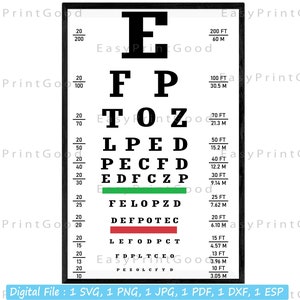 Eye Chart SVG: Vision Test Clipart, Medical Clinic Decor (digital ...