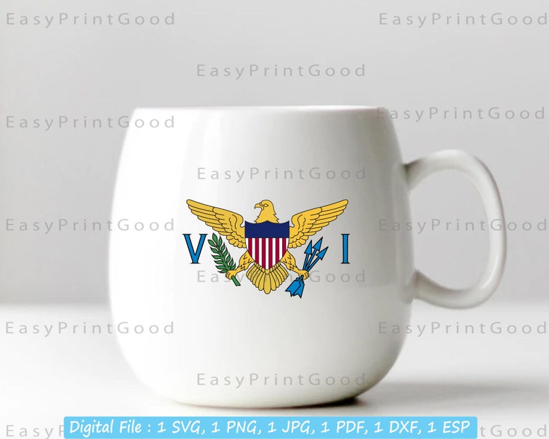 US Virgin Islands Flag SVG: USVI Clipart, Cut File (digital Download ...
