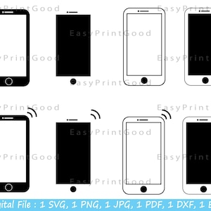 Phone Svg, Cell Phone Svg, Phone Clipart, Cell Phone Clipart, Smart ...