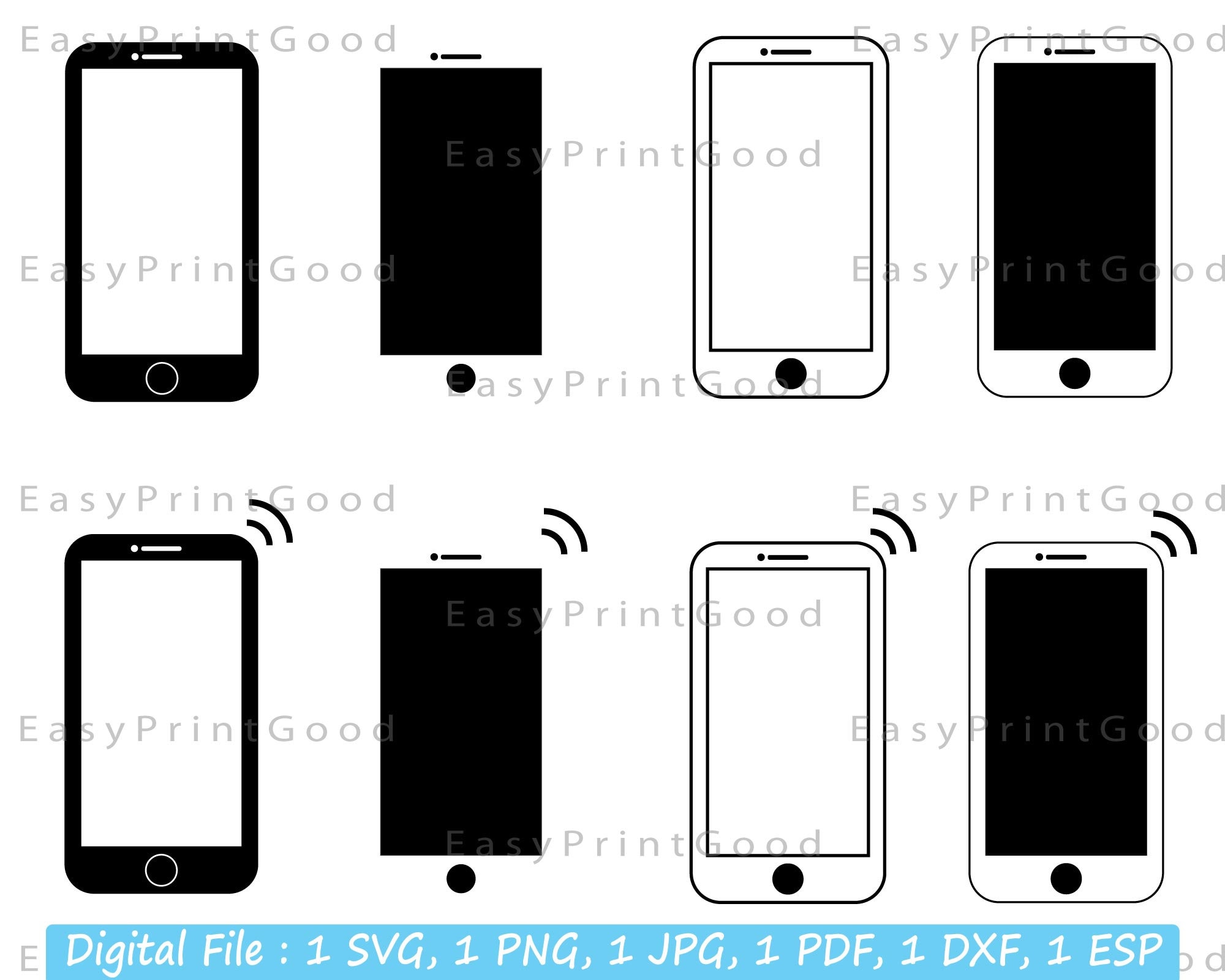 Phone Svg Cell Phone Svg Phone Clipart Cell Phone Clipart | Etsy
