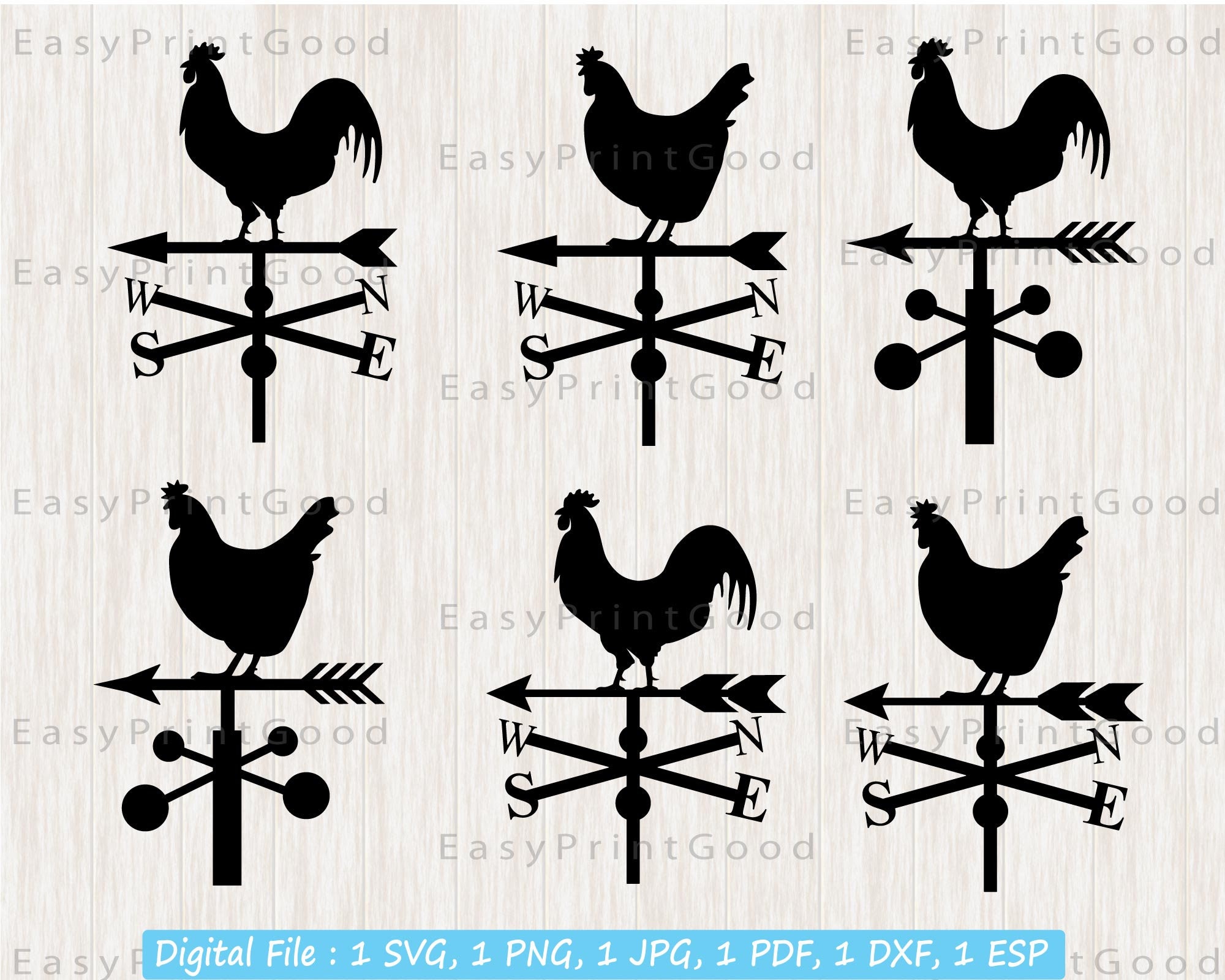 Rooster Weathervane Clipart