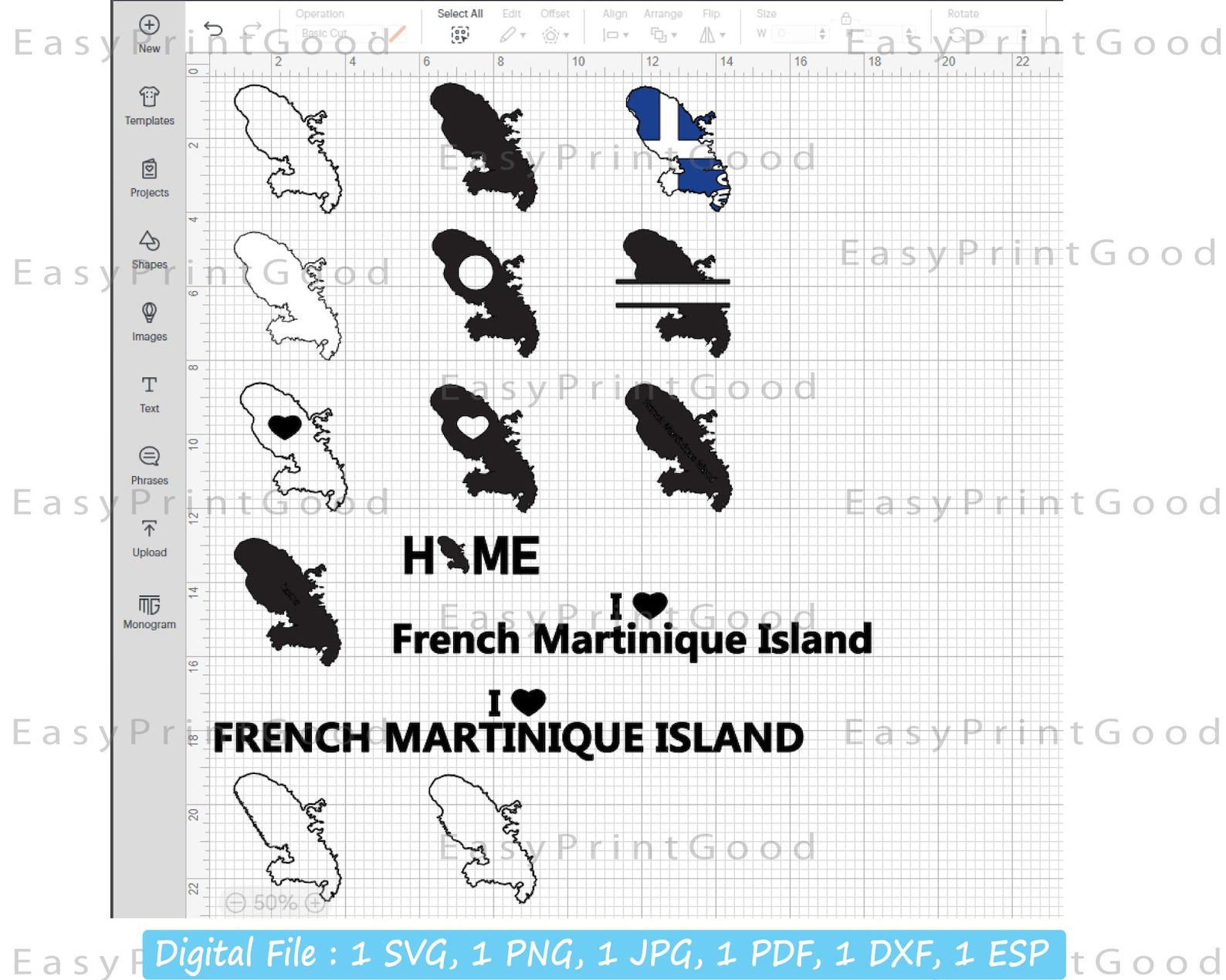 French Martinique Island Flag Map Svg Bundle Martinique - Etsy