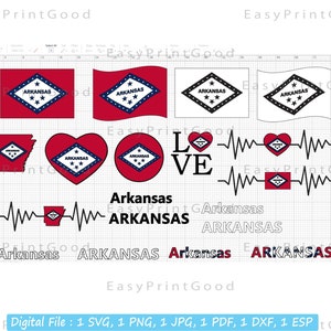 Arkansas State Flag Svg Bundle, Arkansas State Flag Waving, Arkansas ...