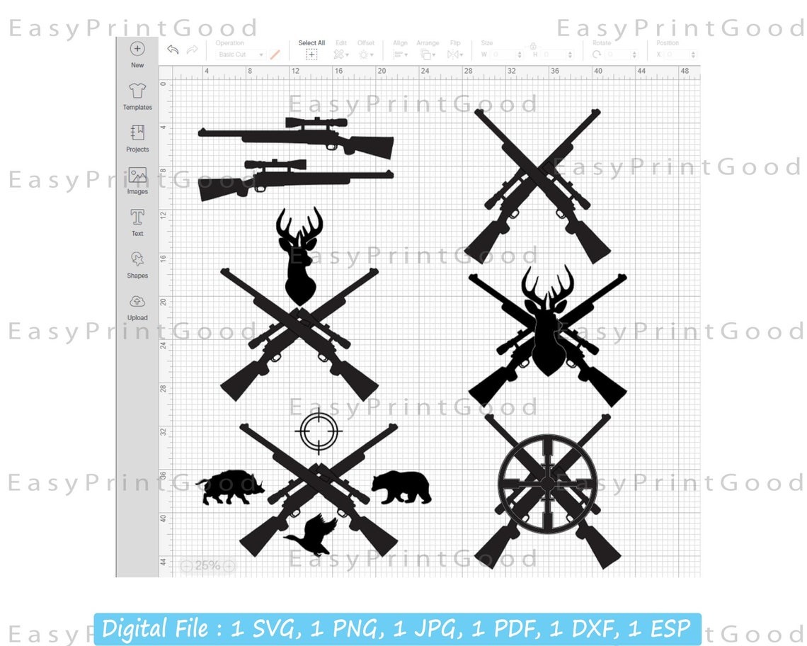 Hunting Rifles Svg Deer Head Svg Crossed Hunting Rifles - Etsy