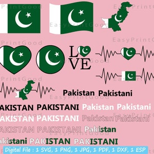 Pakistan Flag Svg Bundle, Pakistan National Flag, Love, Waving ...