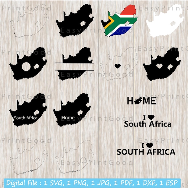 South African Map Svg - Etsy