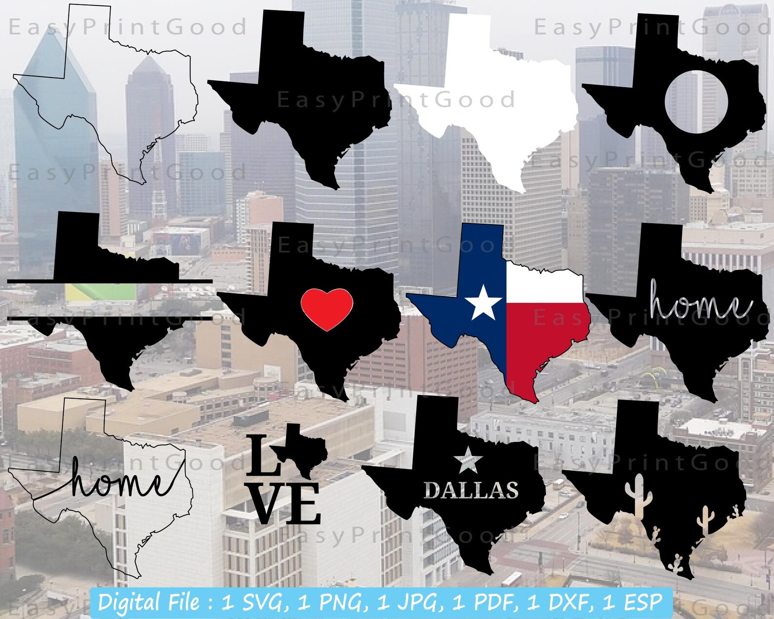 Texas State Svg Bundle Texas SVG File Texas Flag SVG Texas | Etsy