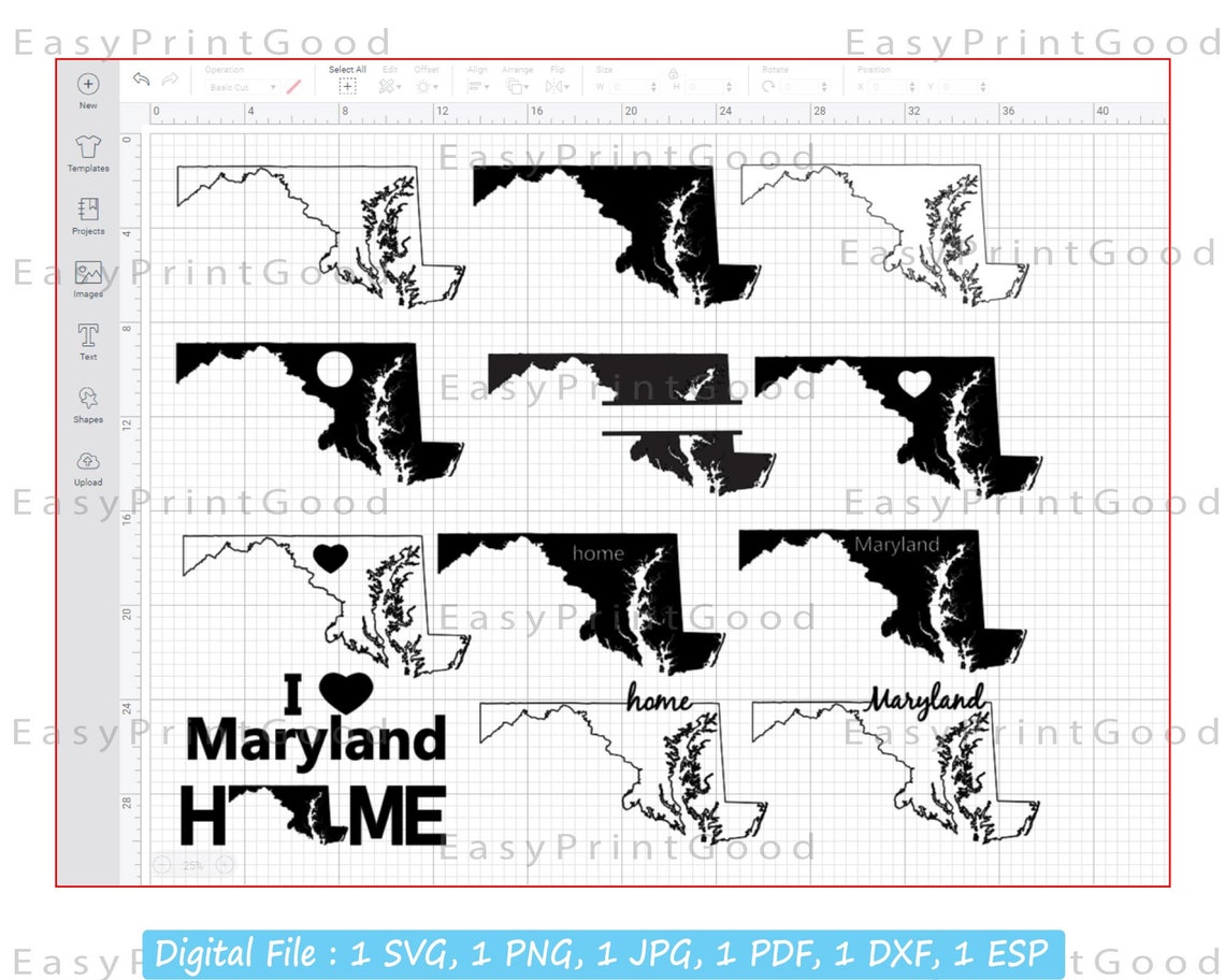 Map of Maryland Svg Maryland Svg Bundle Maryland State - Etsy