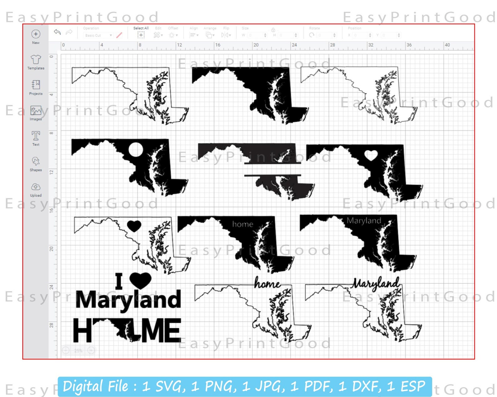 Map of Maryland Svg Maryland Svg Bundle Maryland State - Etsy