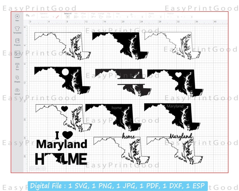 Map of Maryland Svg Maryland Svg Bundle Maryland State - Etsy