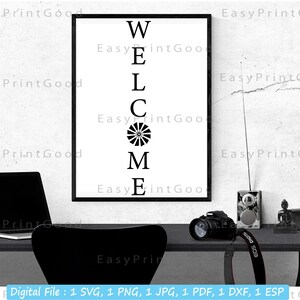 Windmill Home Sign Svg, Welcome Sign Clipart, Farmhouse, Farm, Country ...