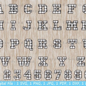 Buffalo Plaid Alphabet & Numbers SVG Font (digital Download) - Etsy