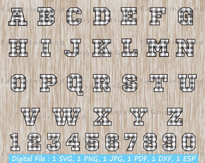 Plaid Letters Svg, Buffalo Plaid Font, Plaid Alphabet Svg, 1st 2nd 3rd ...