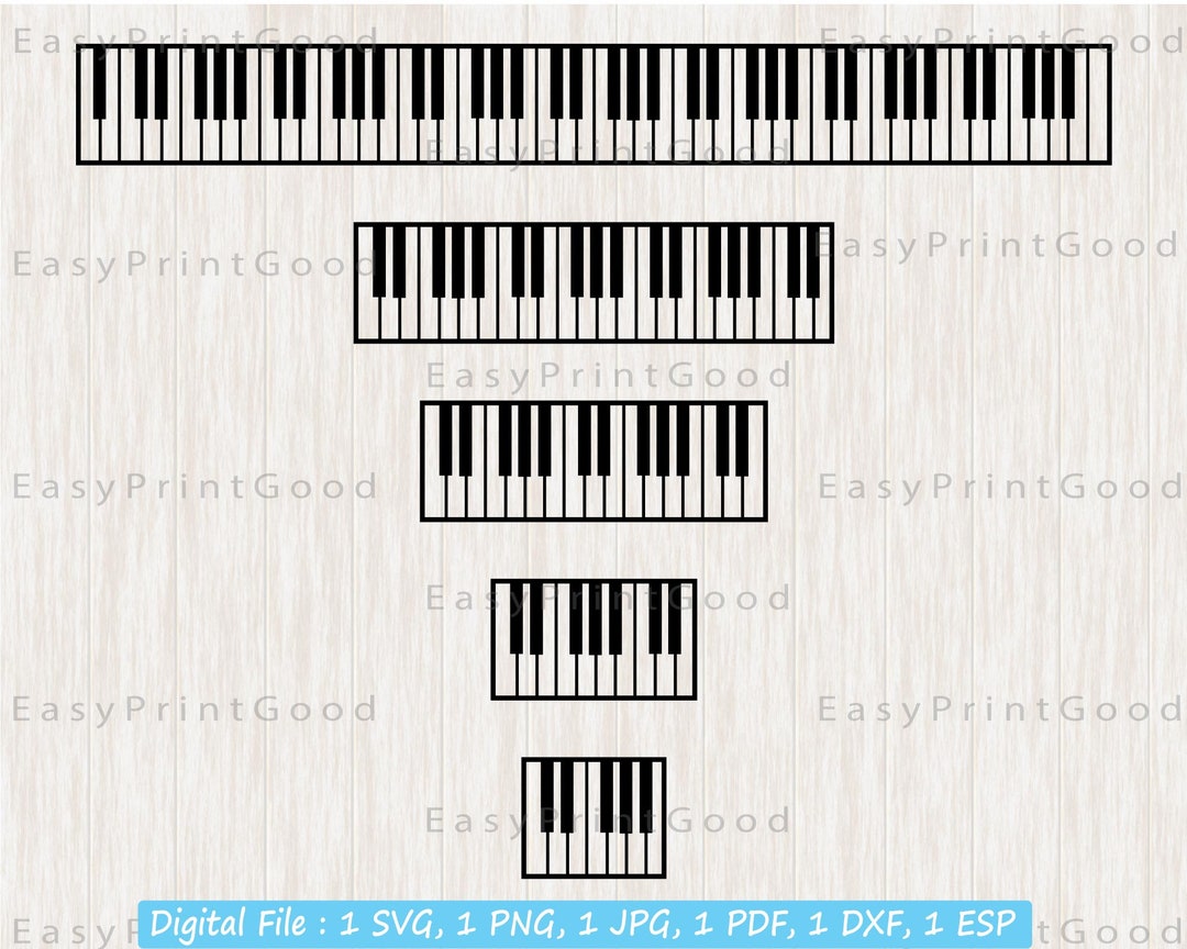 Piano Keyboard SVG Clipart: Music Notes Cut File (digital Download) - Etsy