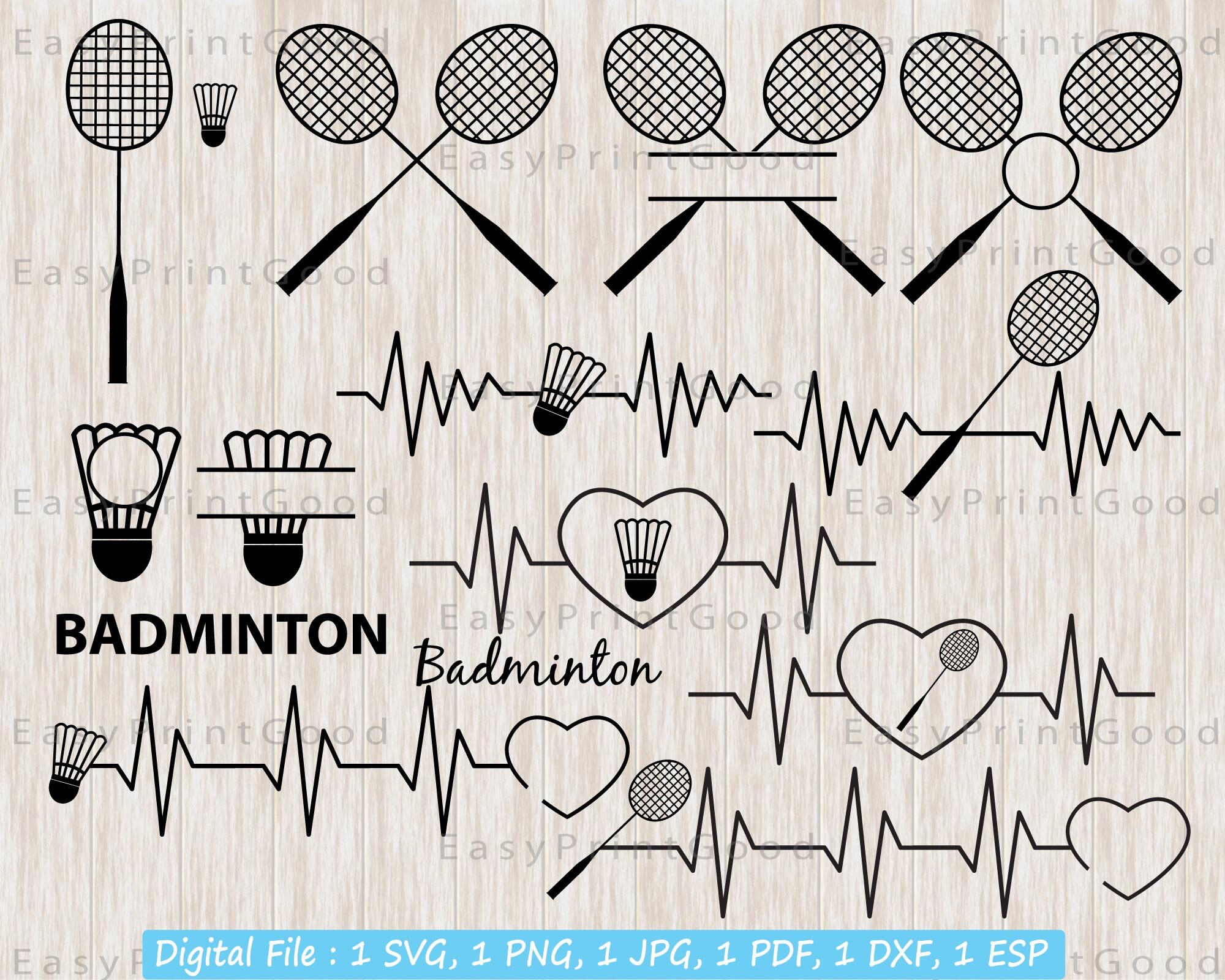 Badminton SVG Bundle Badminton Racket Svg Shuttlecock - Etsy Canada
