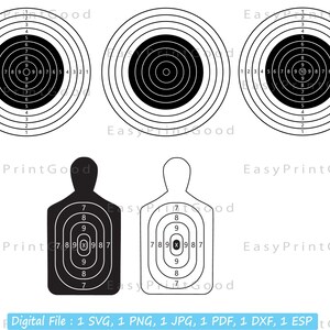 Shooting Target Svg, Gun Target Clipart, Firing Range Target, Human ...