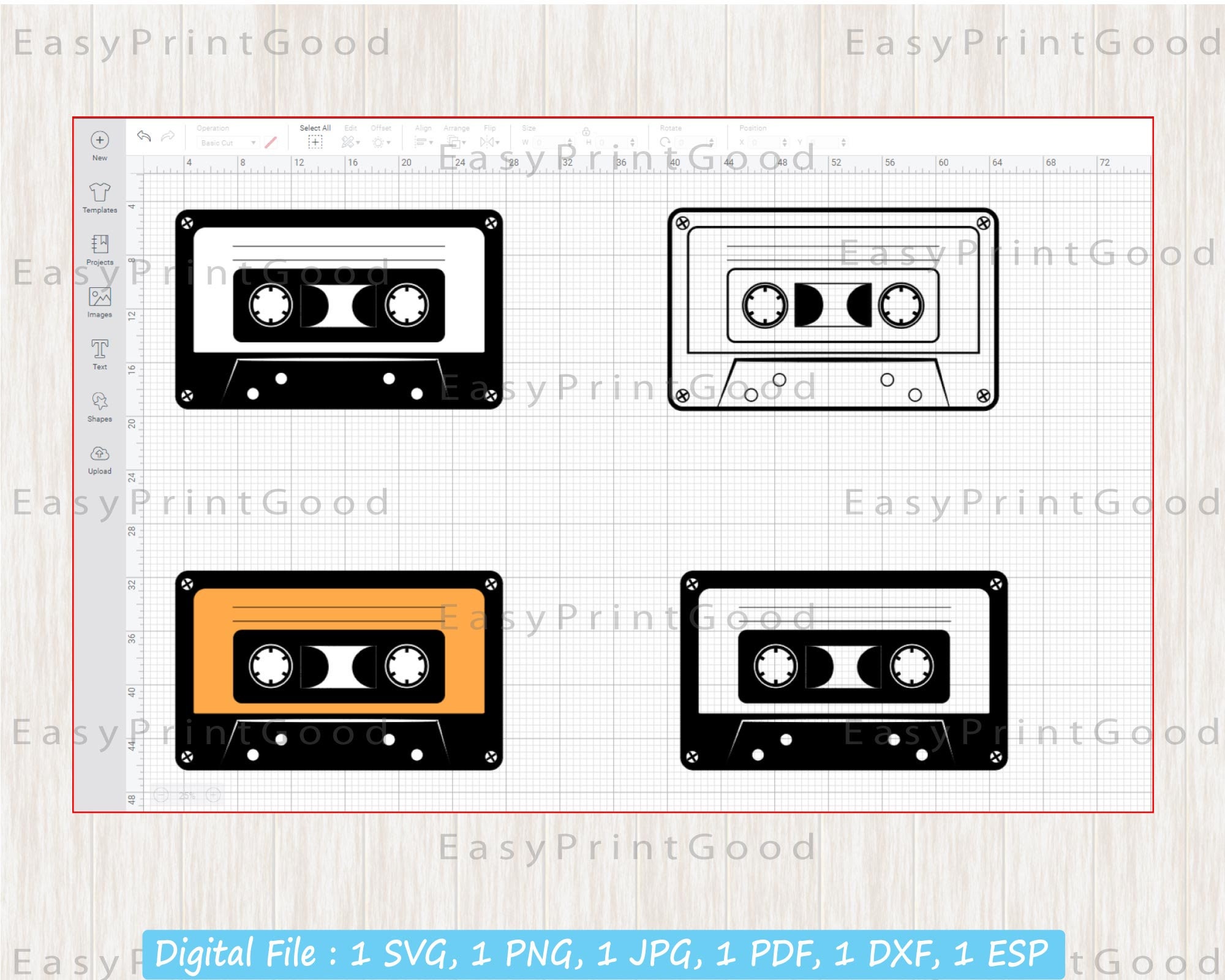 Audio Cassette Tape Svg Audio Tape Cassette Clipart - Etsy