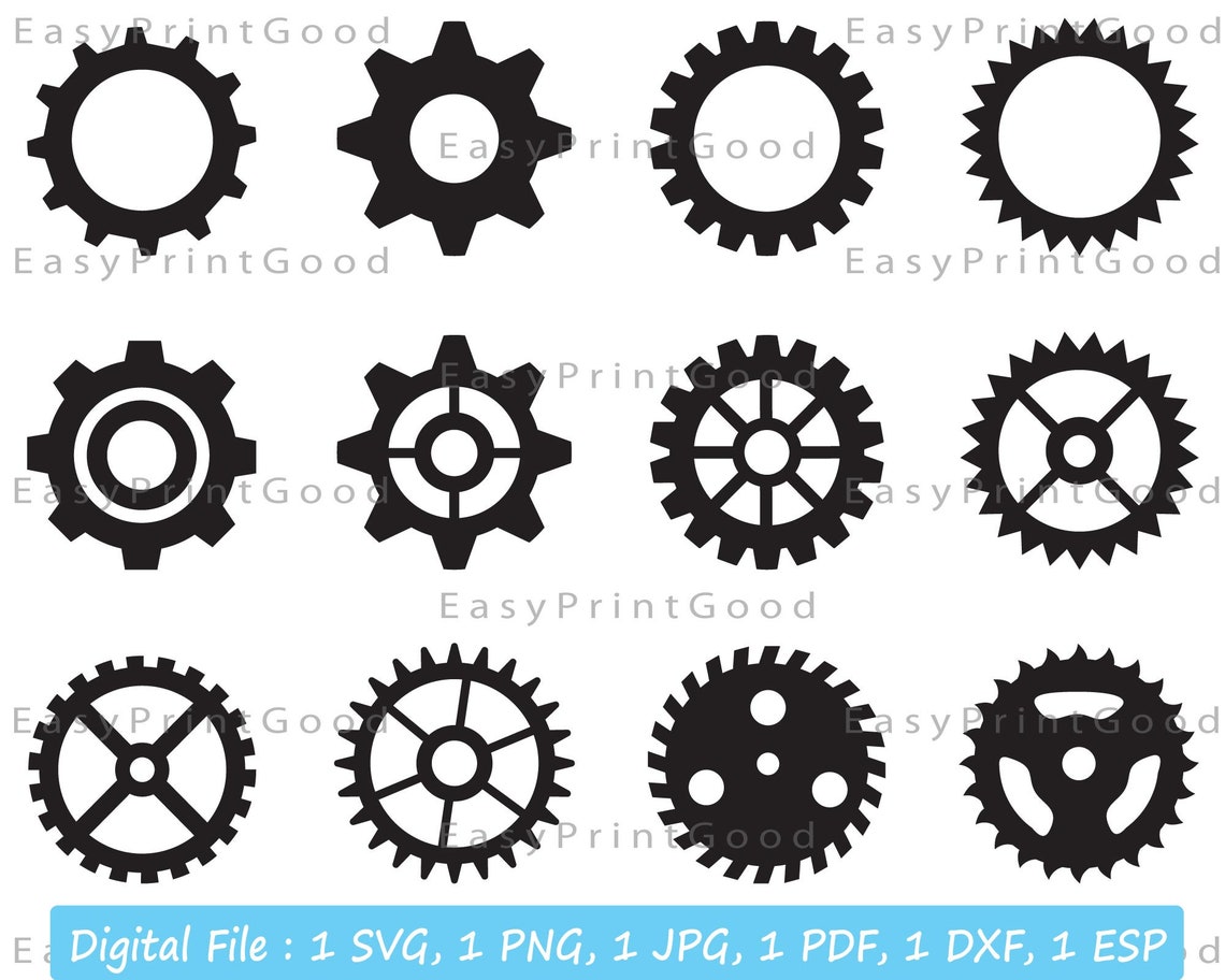 12 Gears Svg Steampunk Svg Gears Clipart Steampunk Gears - Etsy Canada