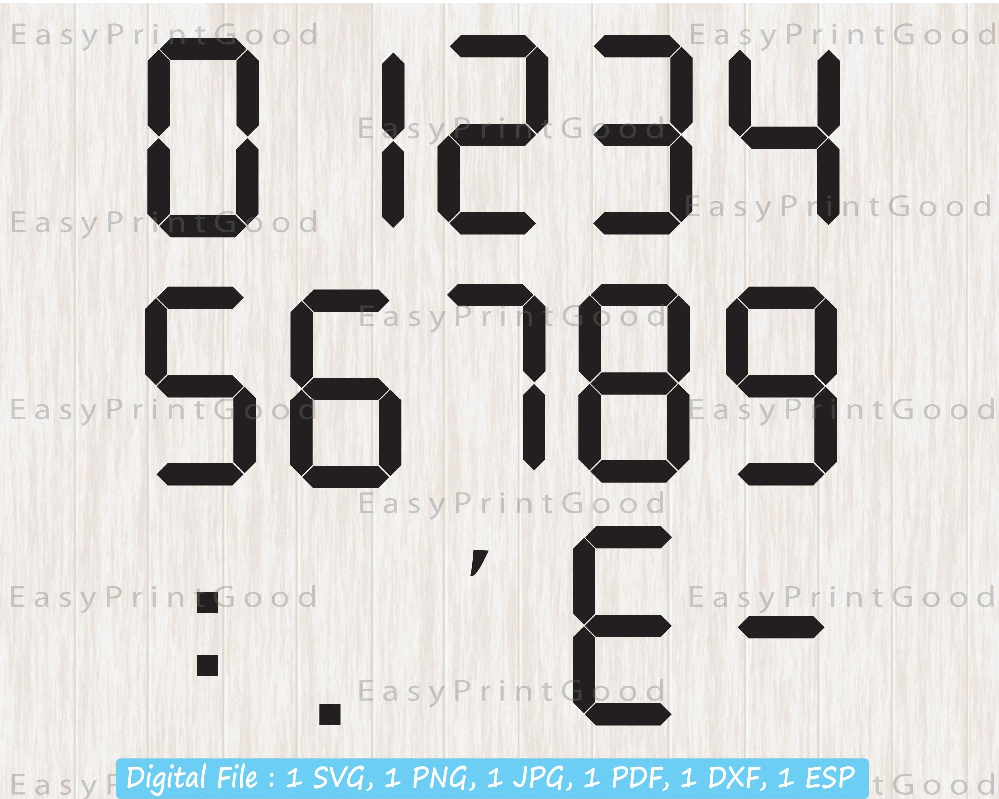 Digital Numbers SVG Bundle Calculator Digital Numbers Fonts - Etsy UK