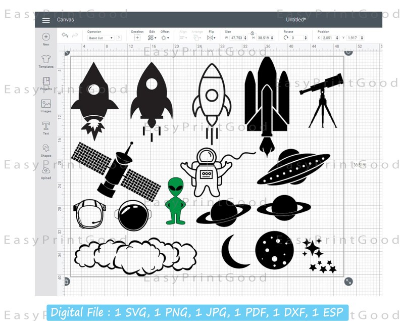 Rocketship Svg Rocket Svg Moon Spacecraft Clipart - Etsy