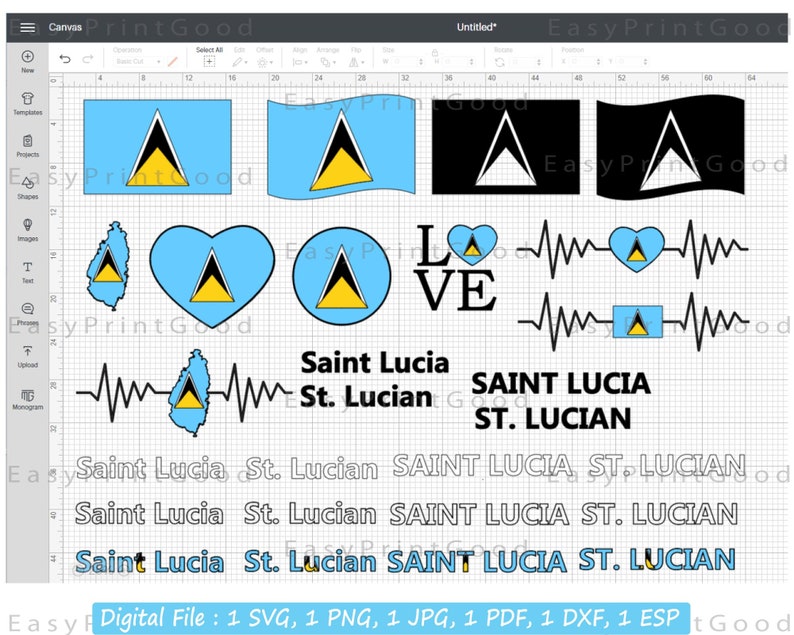 Saint Lucia Flag SVG Bundle: St. Lucian Clip Art (digital Download) - Etsy