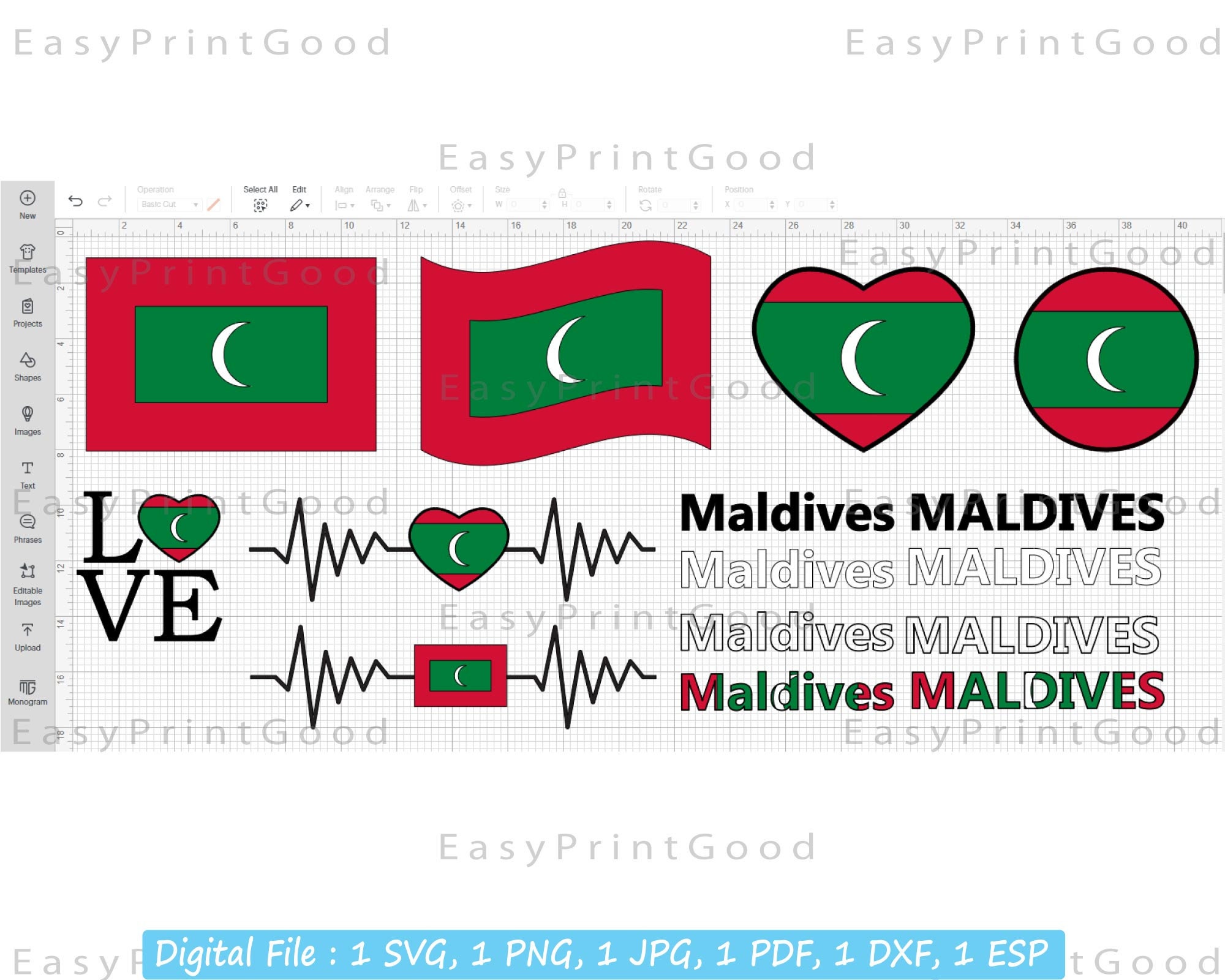 Maldives Flag Svg Bundle Maldives Flag Love Maldives Text - Etsy Canada