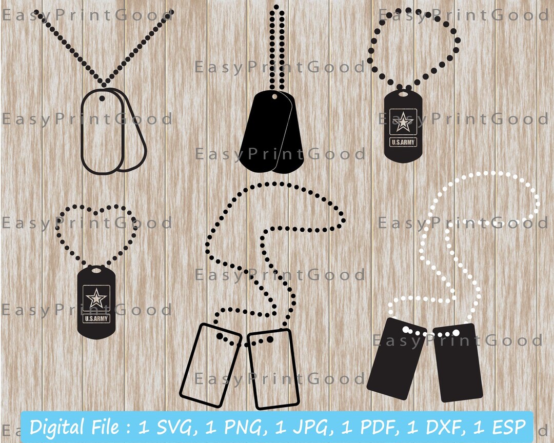 US Army Dog Tags Svg, United States Army Solider Military Dog Tags ...