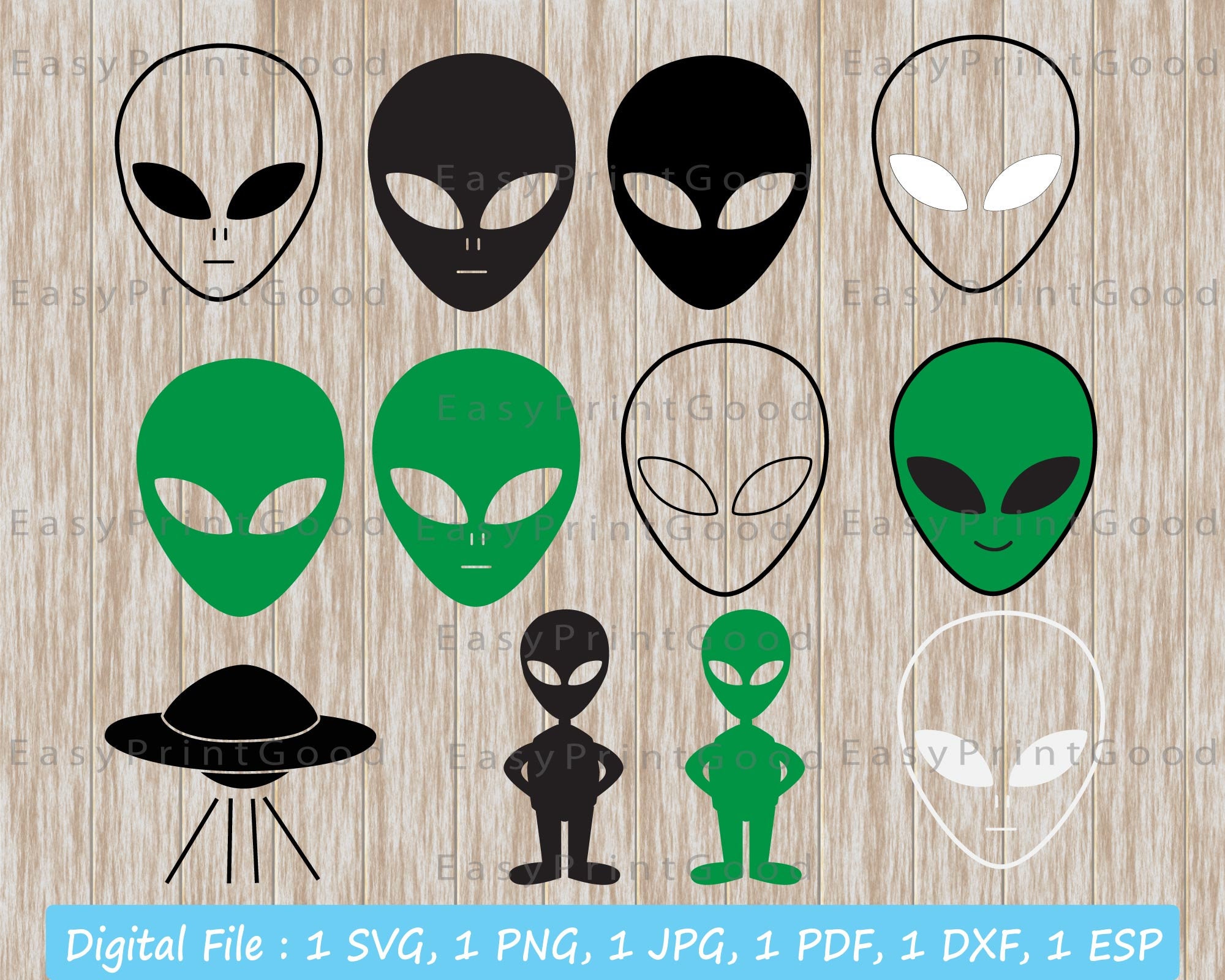 Aliens Head Svg Ufo Svg Aliens Clipart Aliens Face Svg Aliens - Etsy Canada
