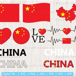 China Flag Svg Bundle, Chinese Flag Svg, Chinese Name, Chinese Text ...