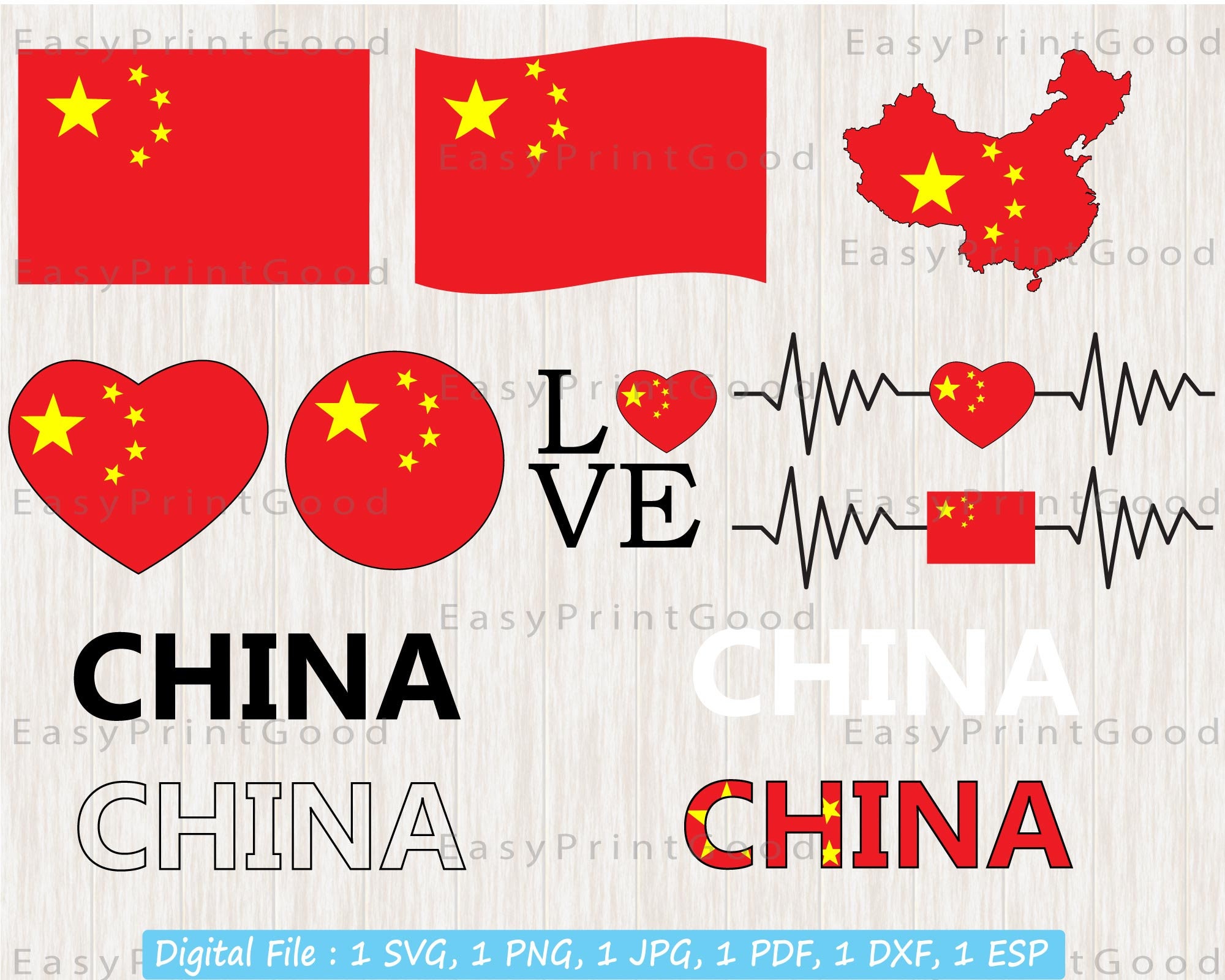 China Flag Svg Bundle Chinese Flag Svg Chinese Name Chinese - Etsy Israel