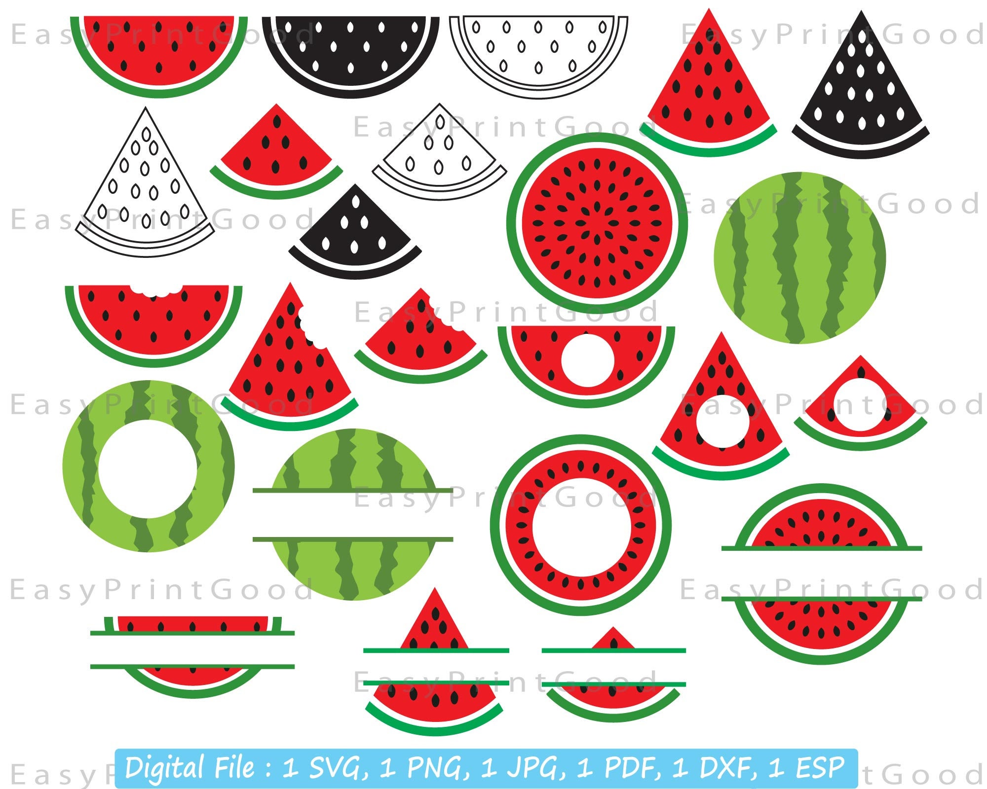 Watermelon Svg Bundle Watermelon Svg Watermelon Clipart - Etsy