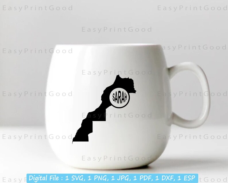 Morocco Map SVG Bundle: Outline, Monogram Frame, Cricut Cut File ...