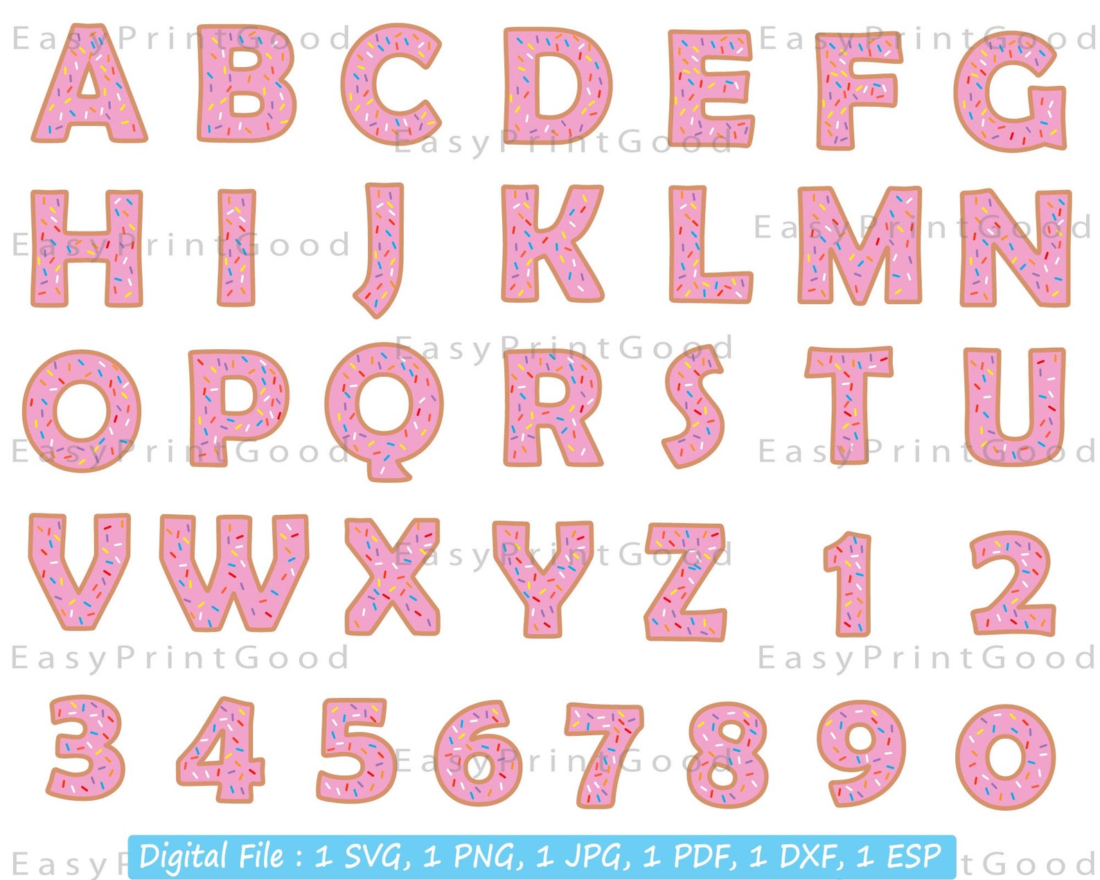 Alphabet Donut Svg Number Donut Svg Donut Font Svg Files - Etsy