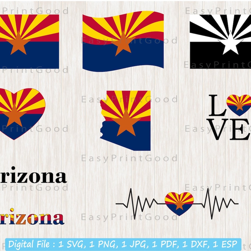 Arizona State Flag Svg - Etsy