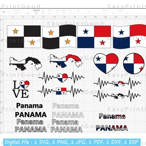 Panama Flag Svg Bundle, Panama National Flag, Love Panama, Waving ...