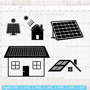 House With Solar Panel Svg, Renewable Energy Svg, House Clipart, Solar ...