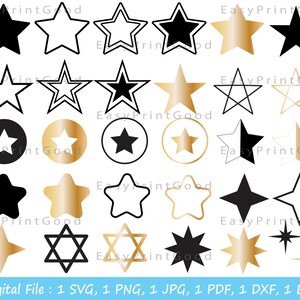 Stars Svg, Stars Vector, Stars Clipart, Star Cut File, Star Files for ...