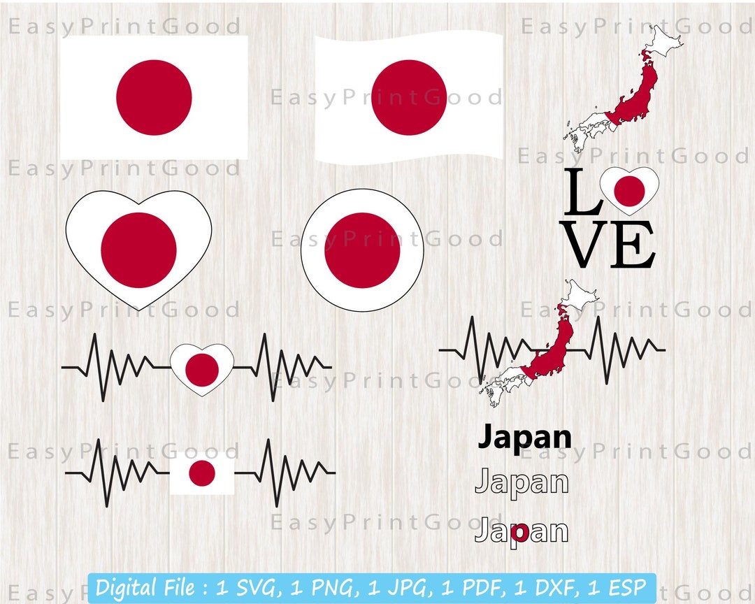 Japan Flag Bundle Svg, Love Japan, Japan Text Word Letter, Japan Waving ...
