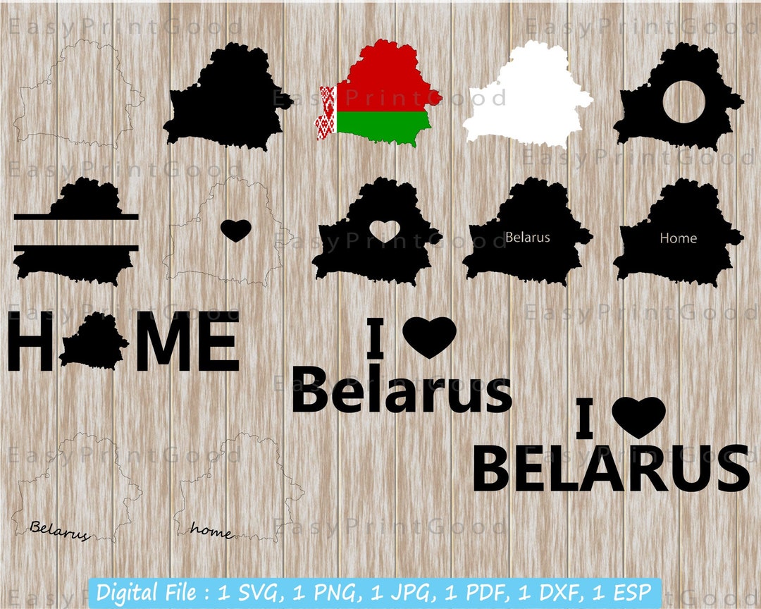 Belarus Svg Bundle, Belarus Outline, Belarus Map, Home, Love, Monogram ...