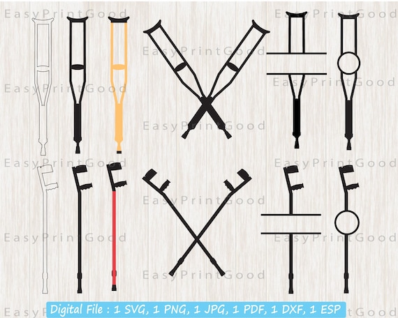 Crutches Svg Bundle Wooden Crutch Medical Crutches Crutch - Etsy