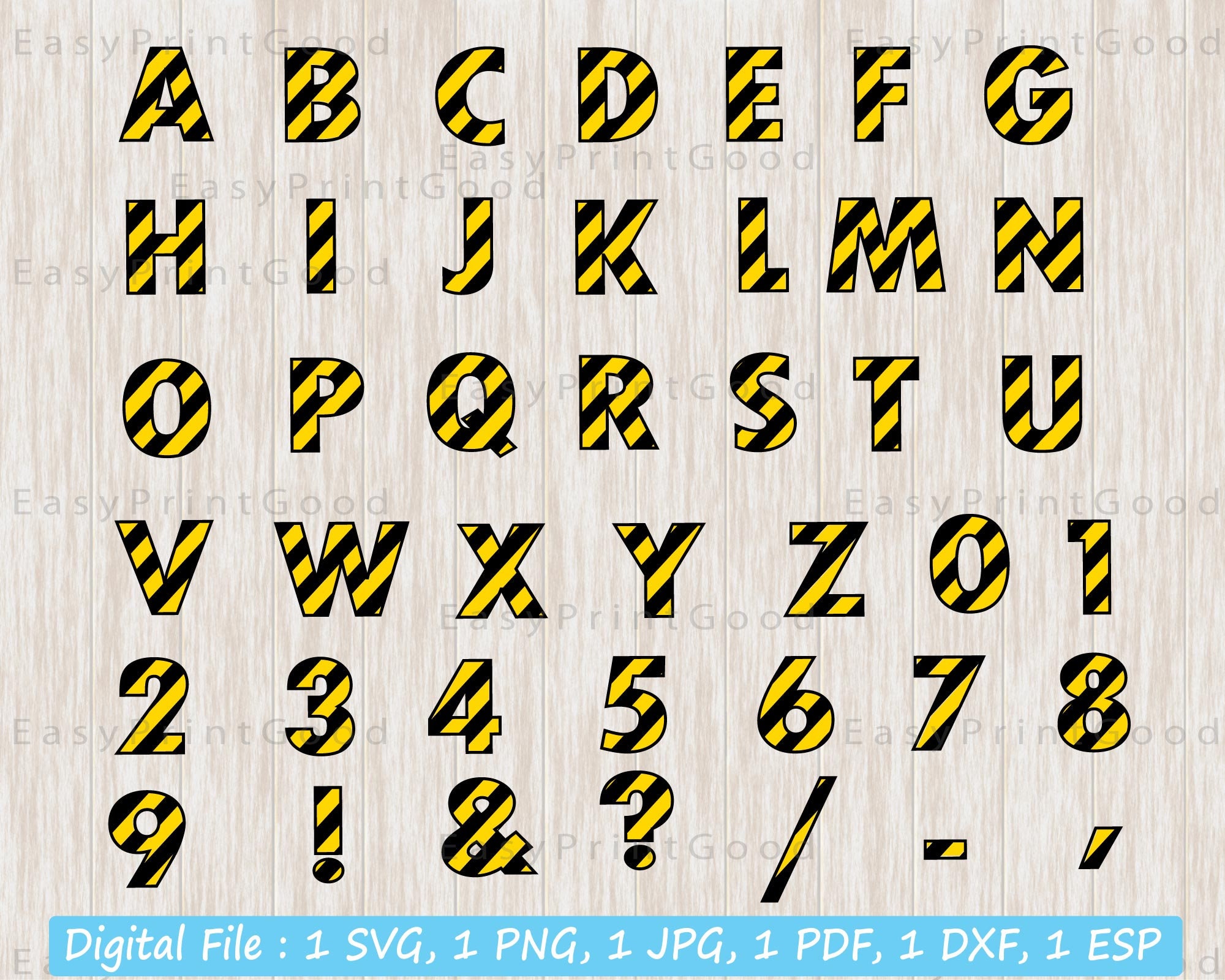 Construction Font SVG: Letters, Numbers, Clipart (digital Download) - Etsy