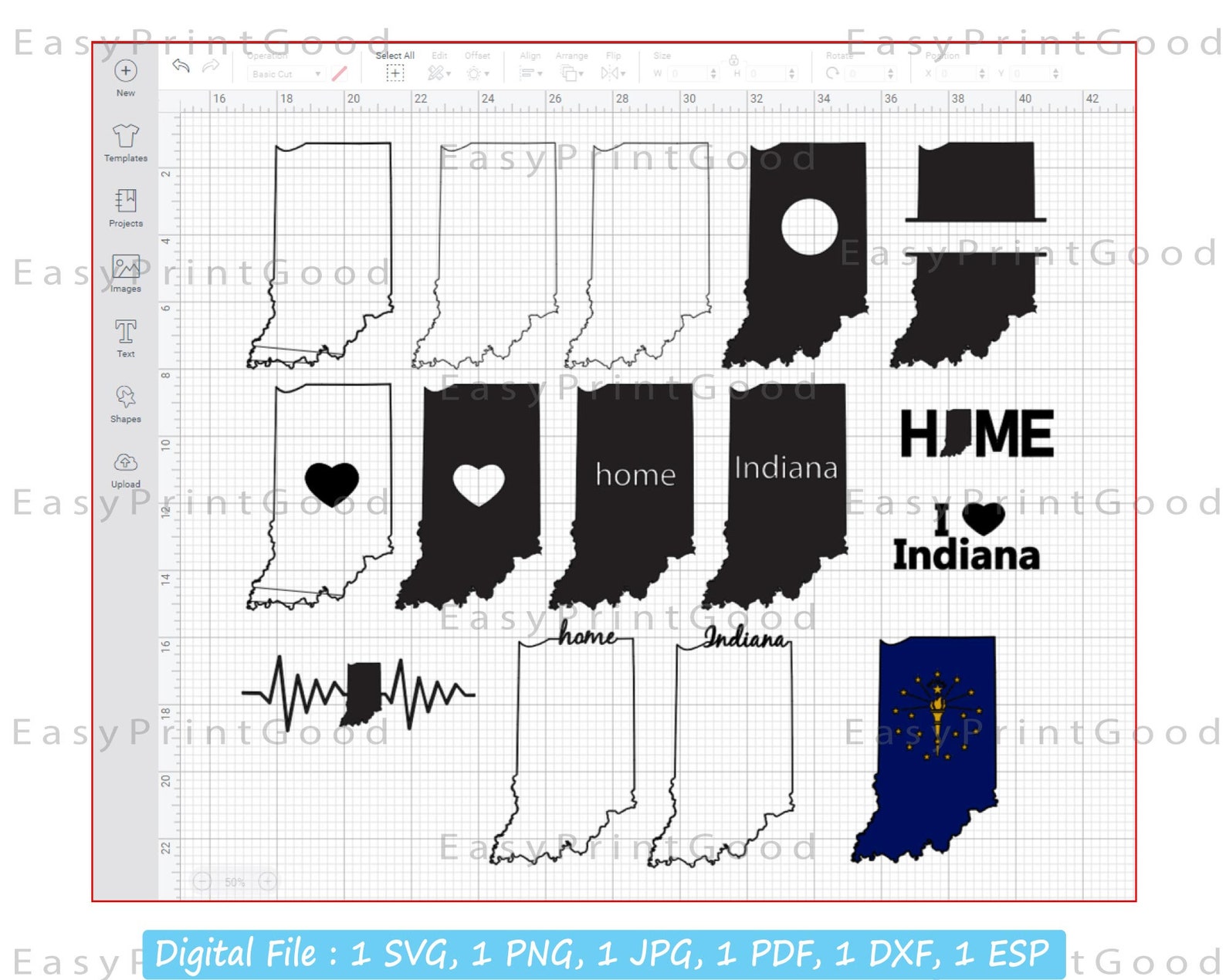 Indiana Svg Bundle 15 Indiana State Svg Indiana Clipart | Etsy