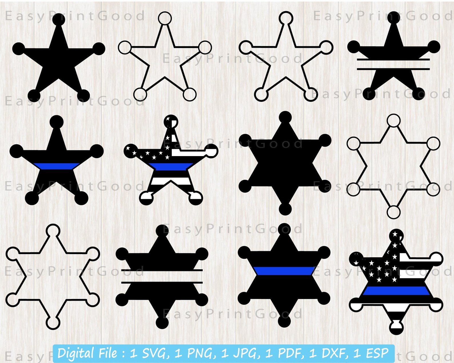 Sheriff Badge Svg Sheriff Star Sheriff Badge Clipart Deputy - Etsy