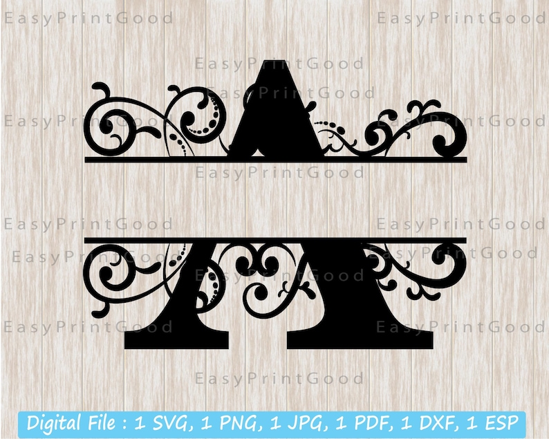 Alphabet Monogram Svg Split Letter Monogram Svg Split | Etsy