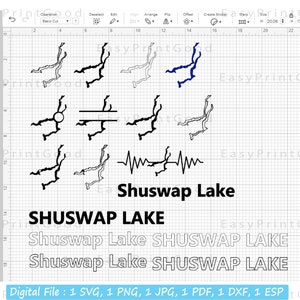 Shuswap Lake Svg Bundle, Outline, British Columbia, Love, Clipart ...